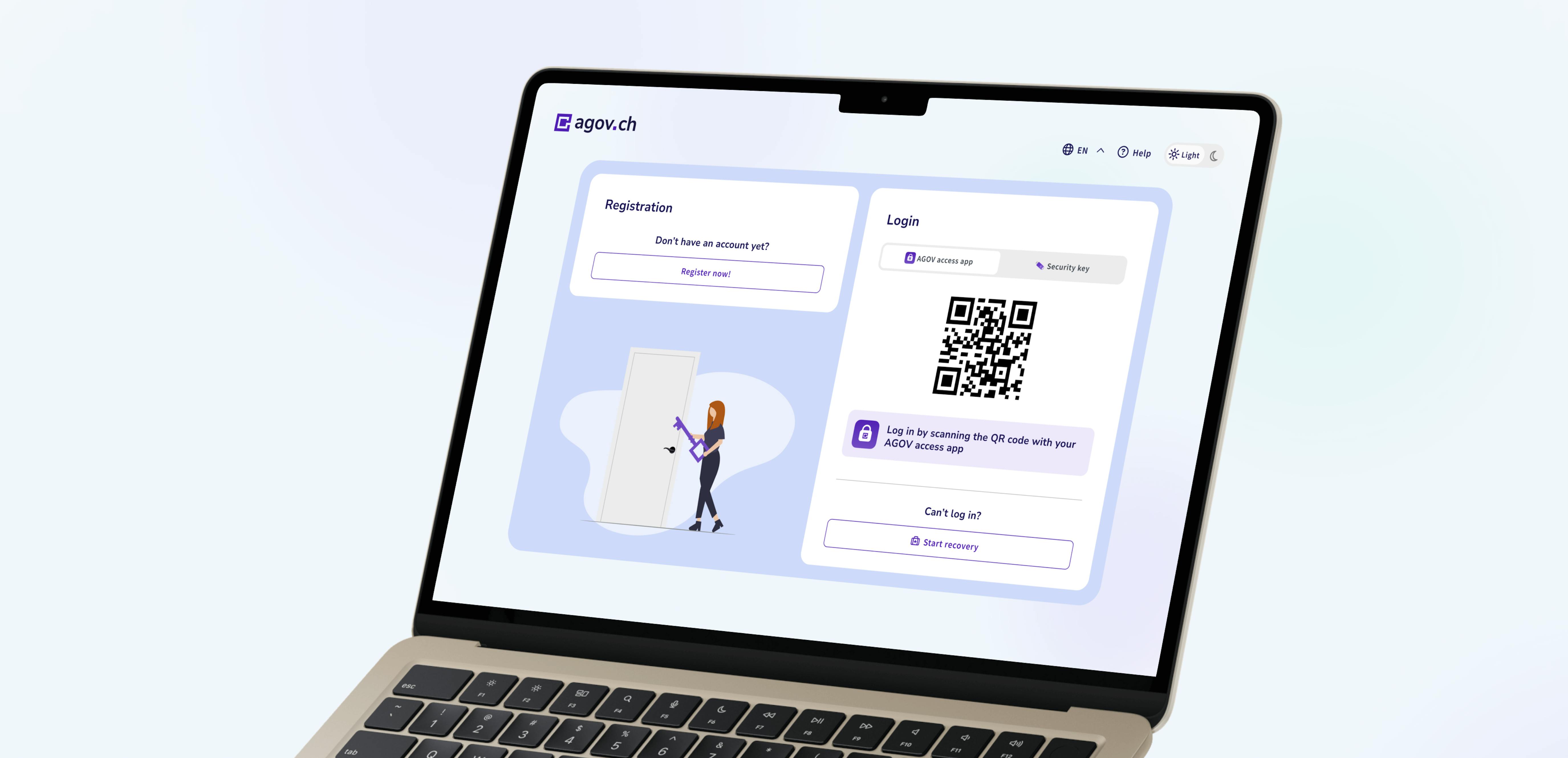 Accès à BE-Login avec AGOV